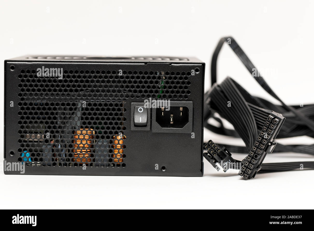 Modular power supply with cables for desktop pc Stock Photo - Alamy