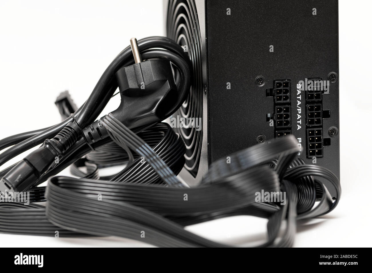 Modular power supply with cables for desktop pc Stock Photo - Alamy