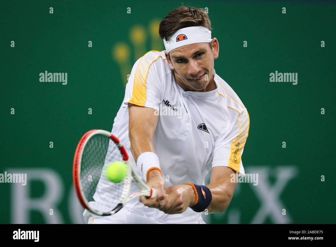 British professional tennis player Cameron Norrie competes against ...