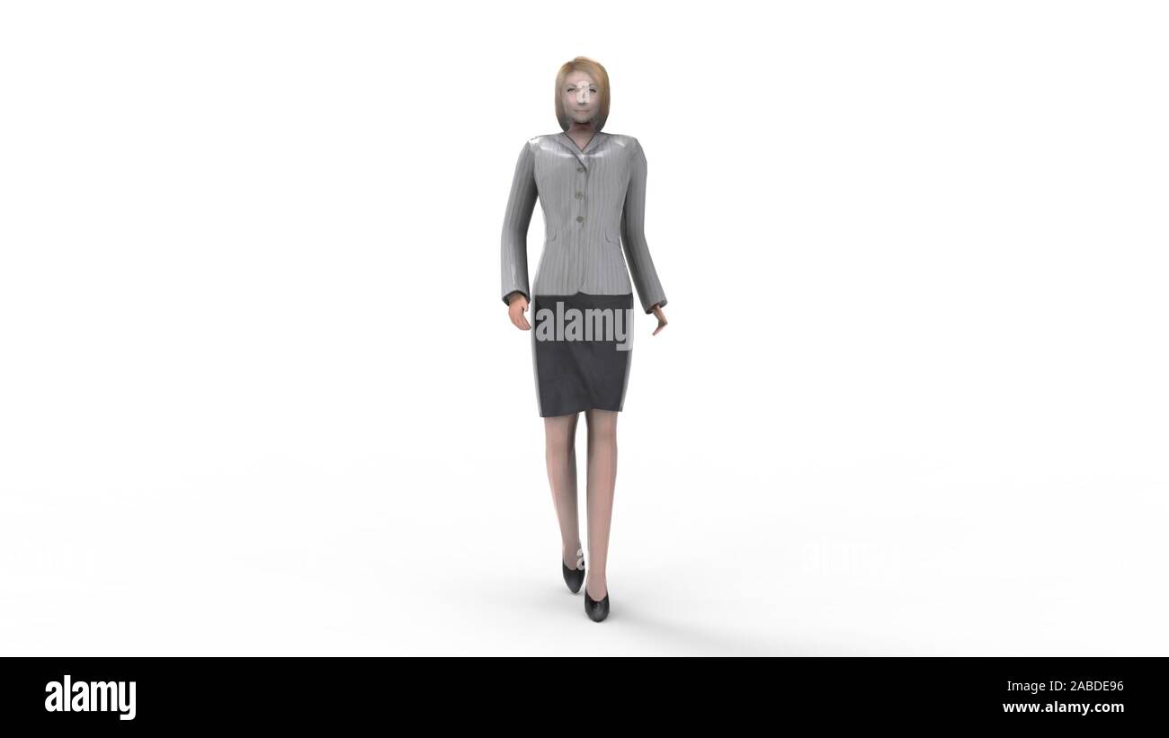 3d rendering of a walking woman isolated in white background Stock ...