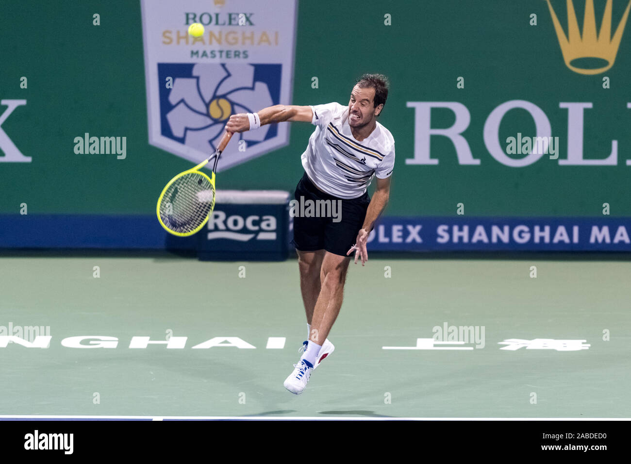 French professional tennis player Richard Gasquet competes against ...