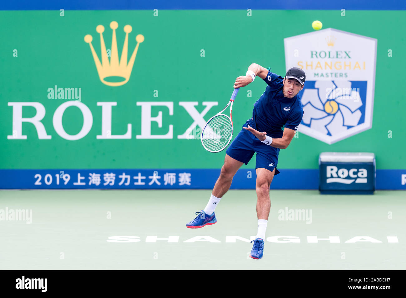 Chinese professional tennis player Li Zhe competes against French ...