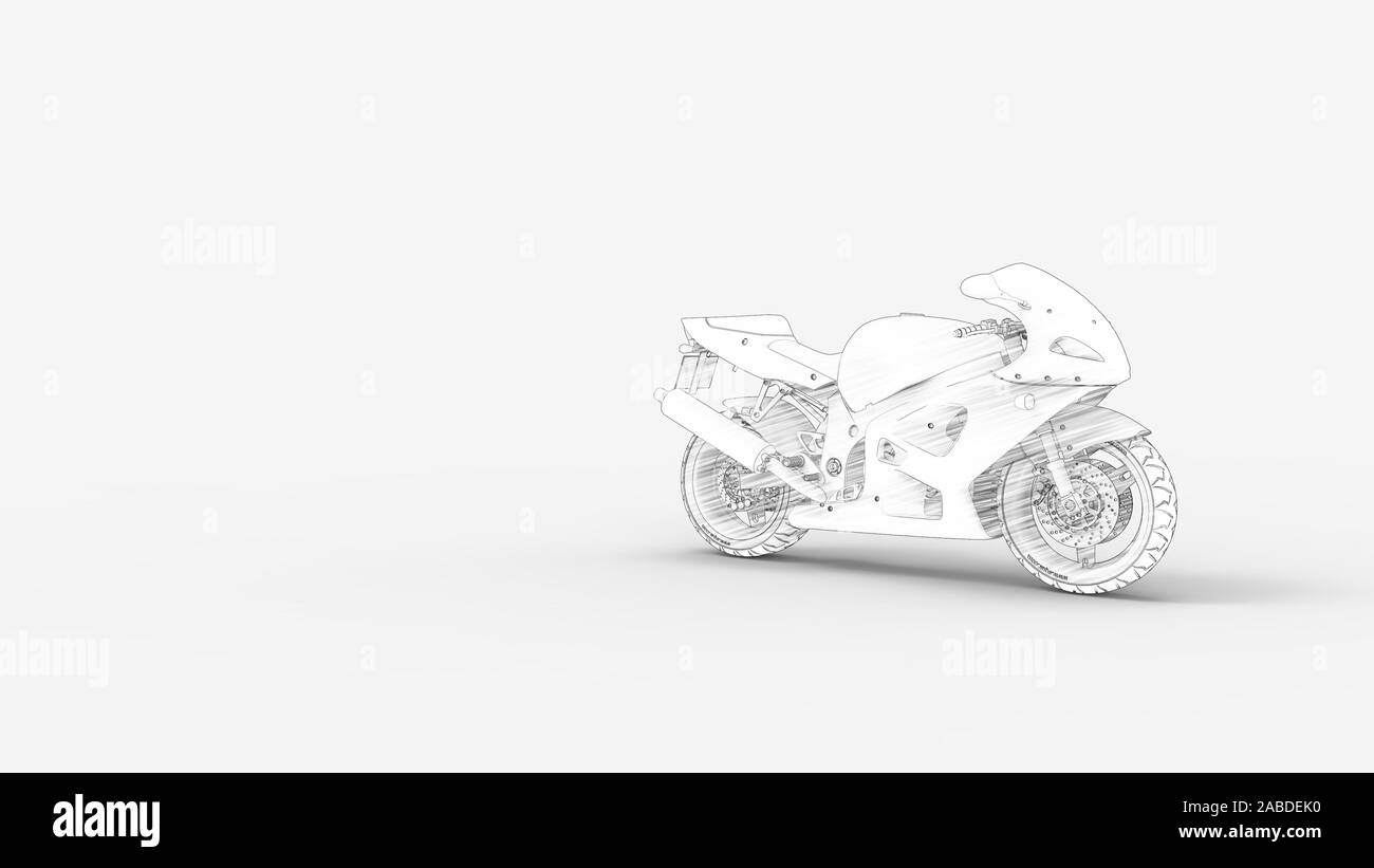 3d rendering of a super sport motorcycle isolated in studio background ...