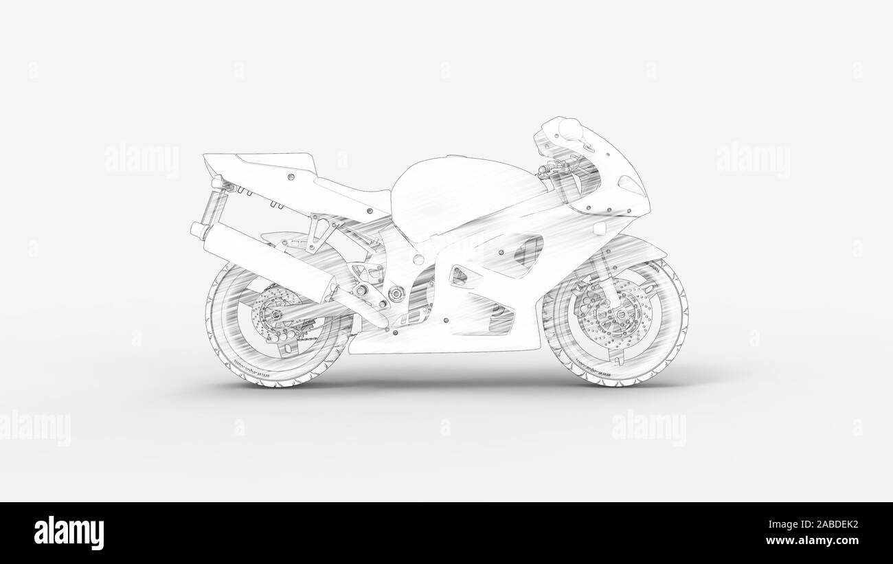 3d rendering of a super sport motorcycle isolated in studio background ...