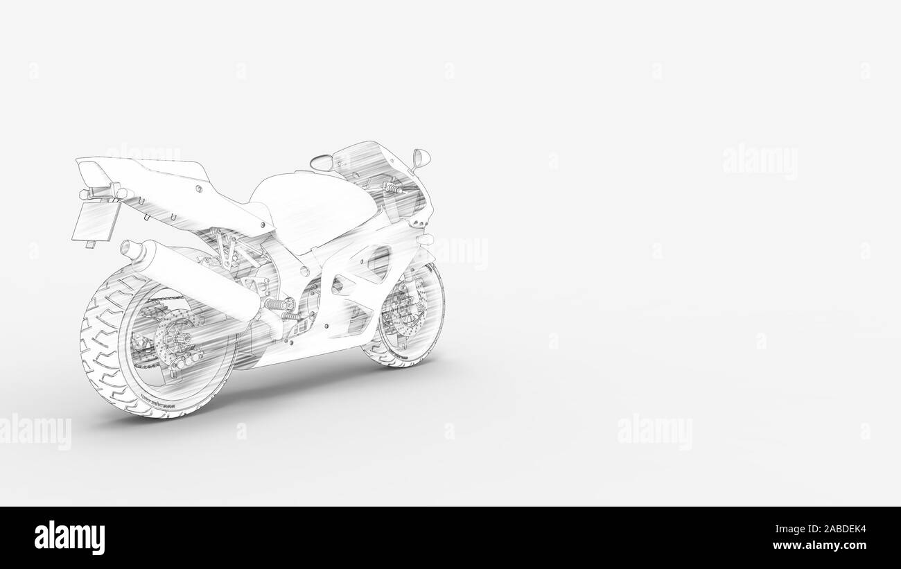 3d rendering of a super sport motorcycle isolated in studio background ...