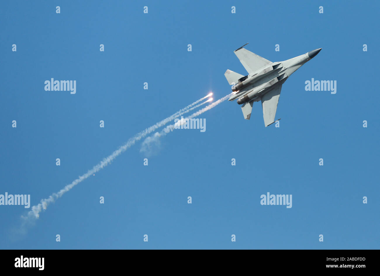 Chinese PLA Air Force Bayi Aerobatics Team perform for citizens during ...