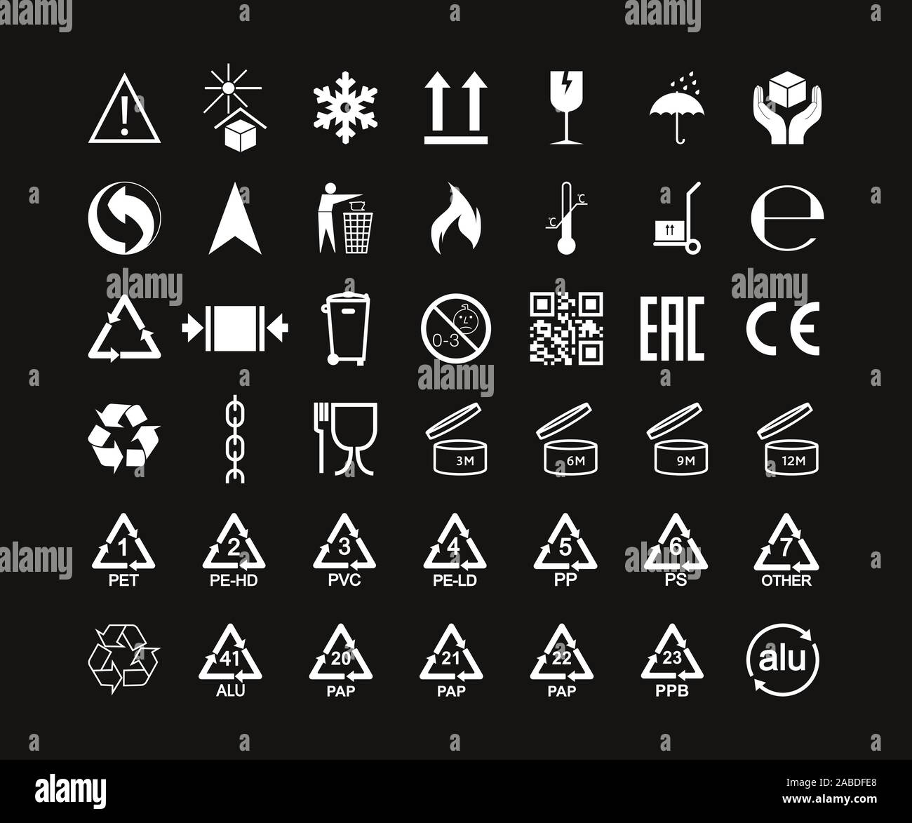 Packaging icons, package signs set. Vector illustration, flat design Stock Vector Image & Art ...