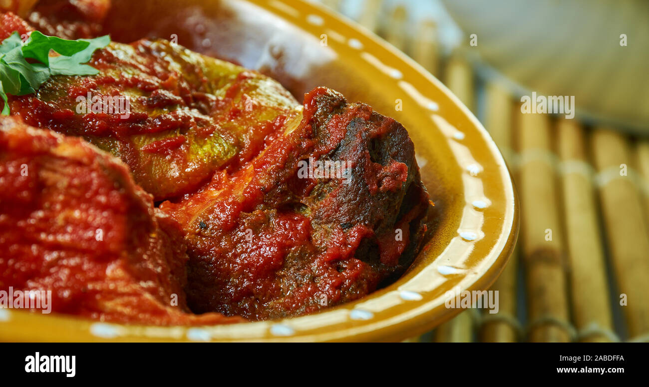 Carne de cerdo en pipian rojo, Pork in red sauce, Mexican cuisine Stock ...