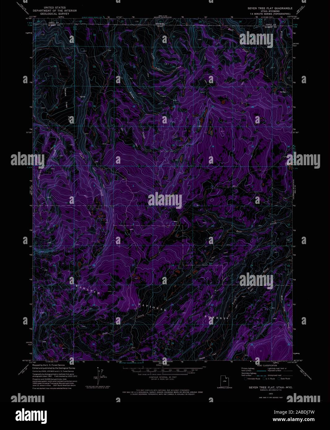 UT Seven Tree Flat 251800 1972 24000 Inverted Restoration Stock Photo ...
