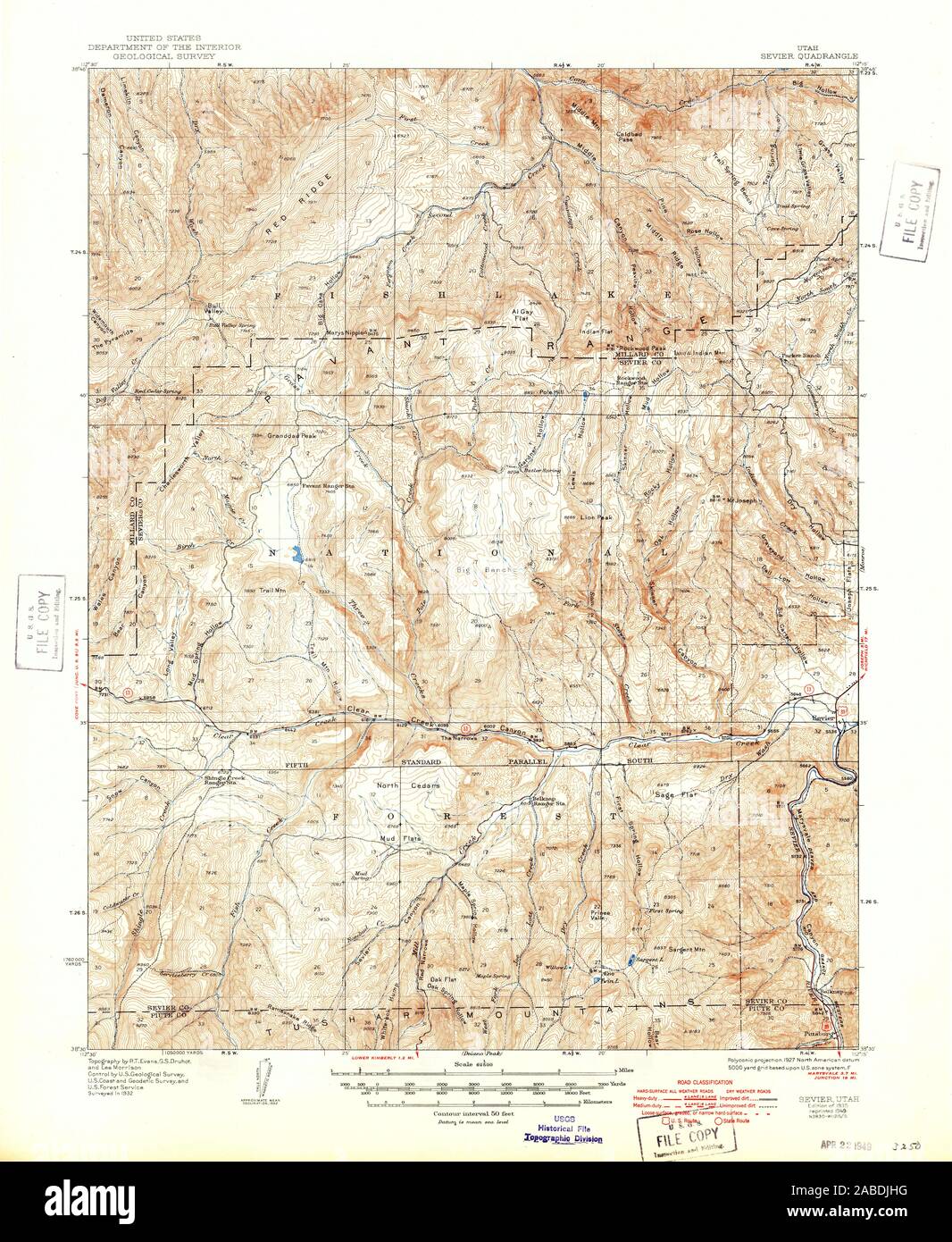 Sevier map hi-res stock photography and images - Alamy