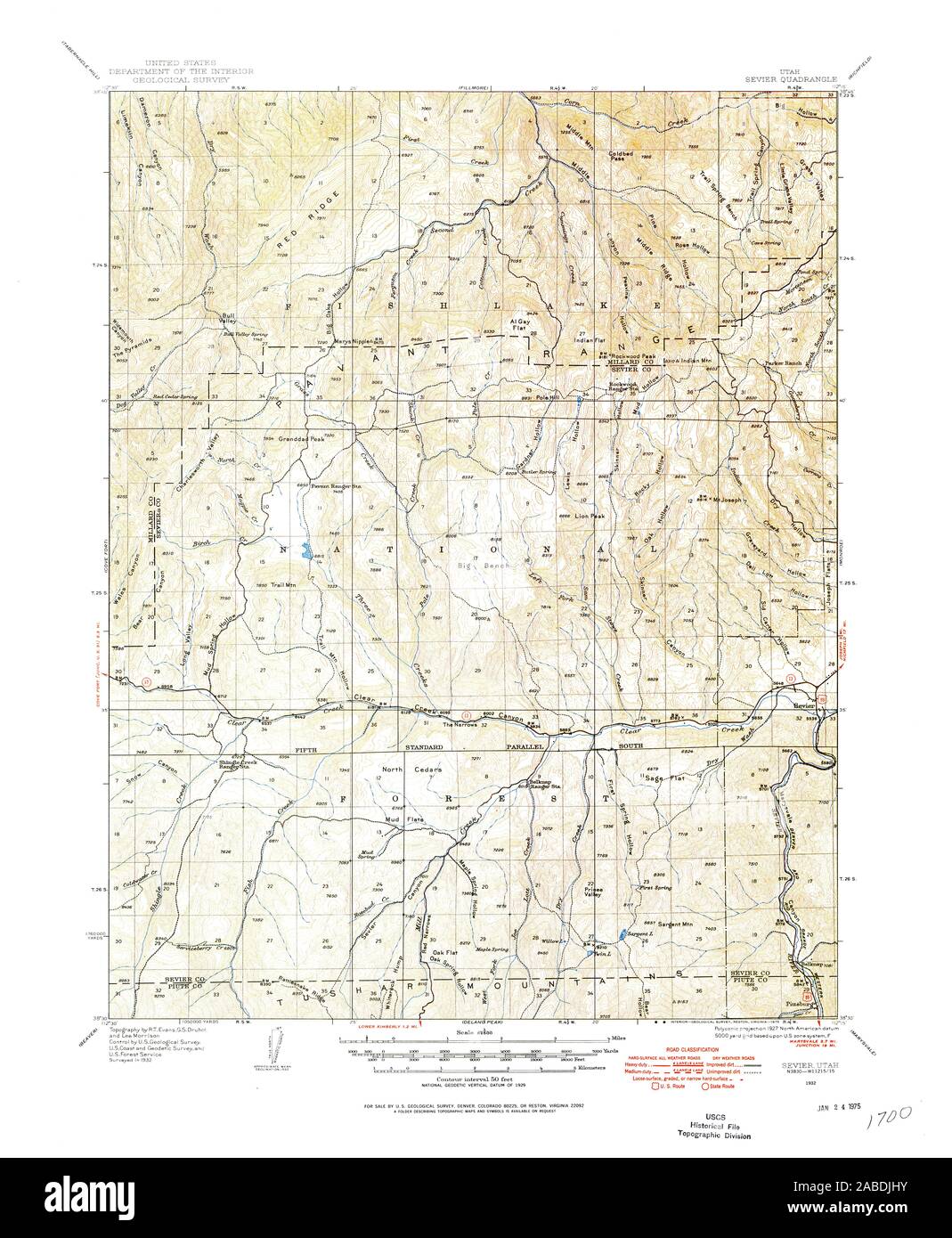 Map of sevier Cut Out Stock Images & Pictures - Alamy