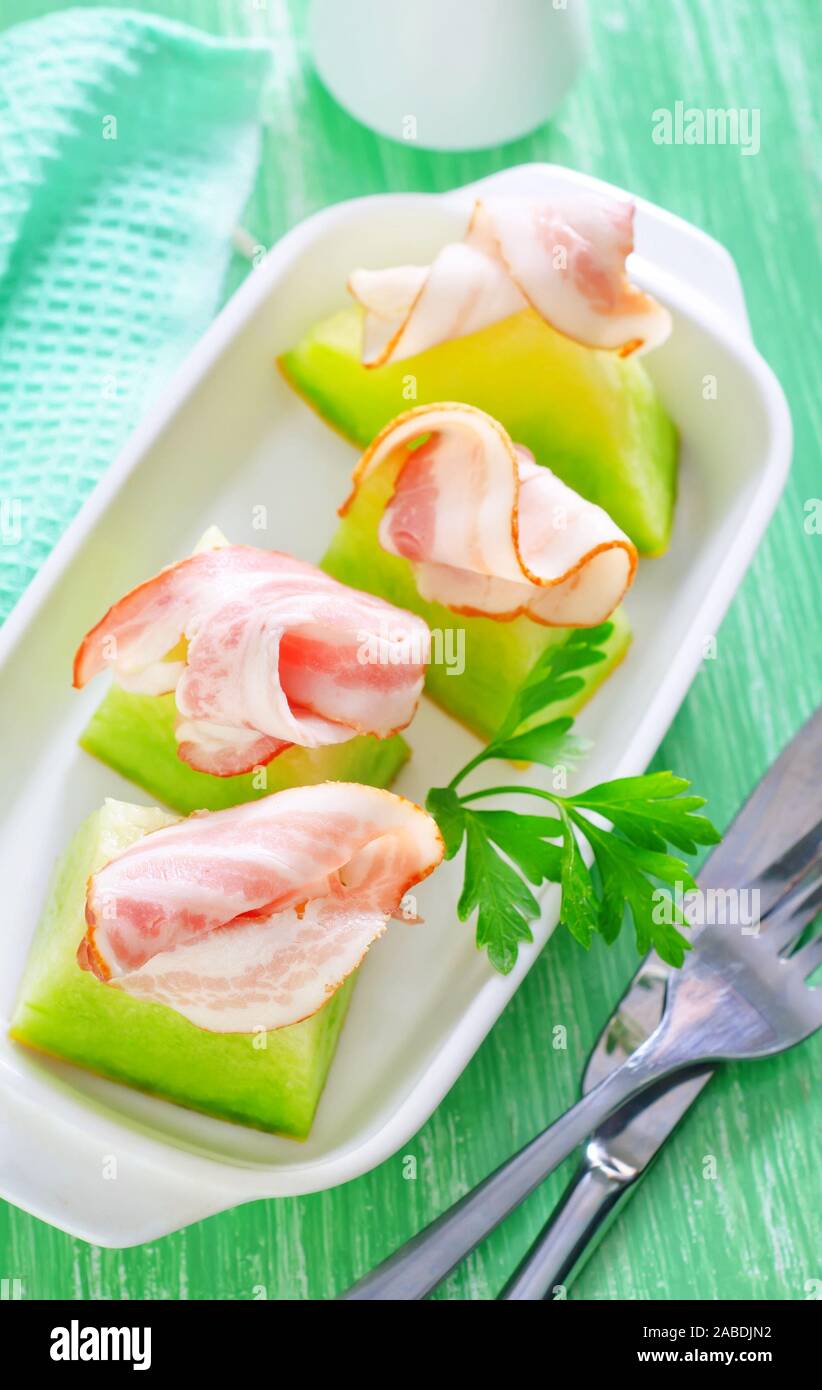 ham and melon Stock Photo - Alamy