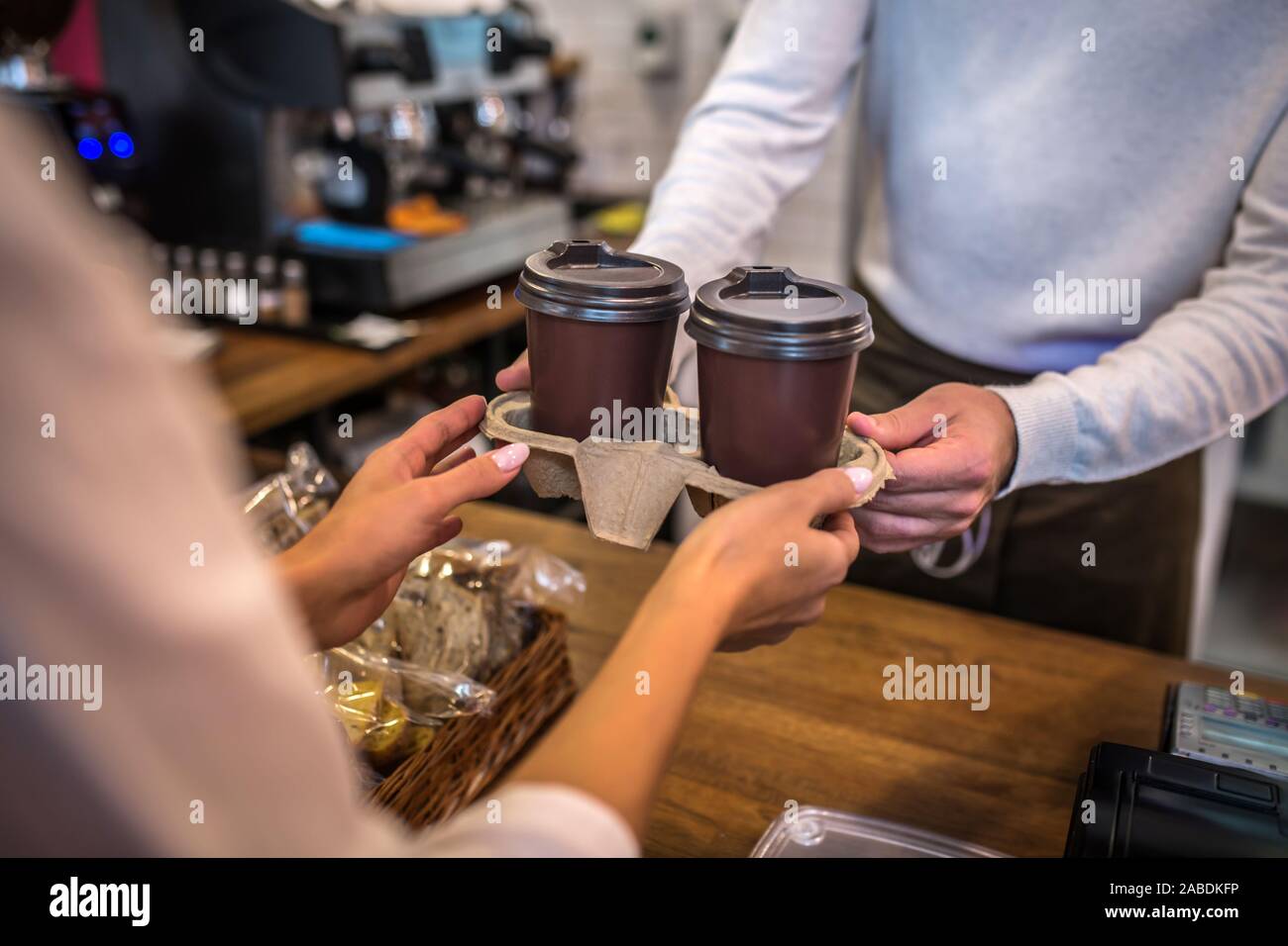 Cashier barista hi-res stock photography and images - Alamy