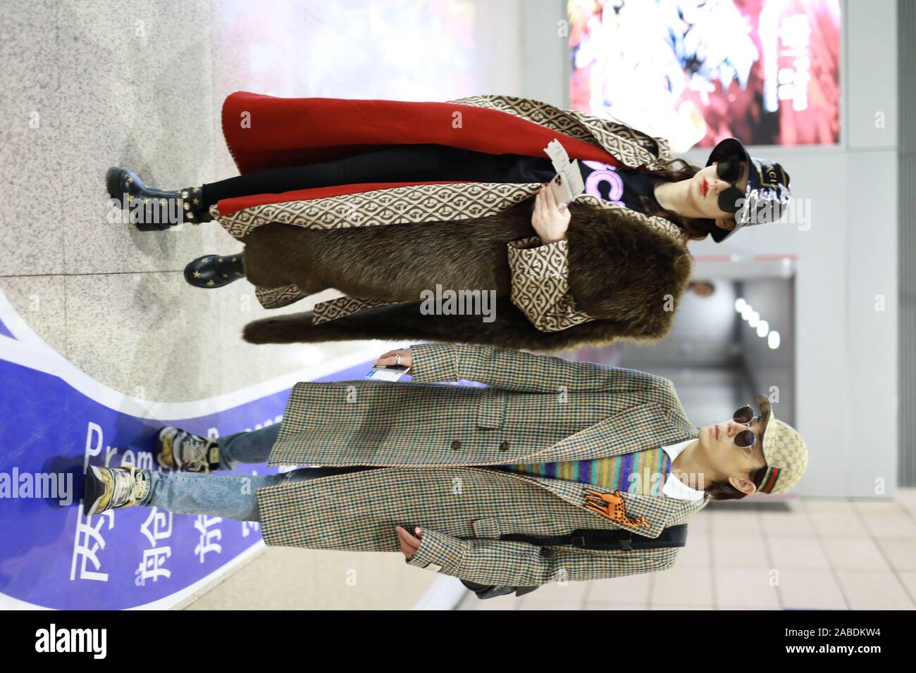 Chinese singer and actress Qi Wei or Stephy Qi arrives at Shanghai ...