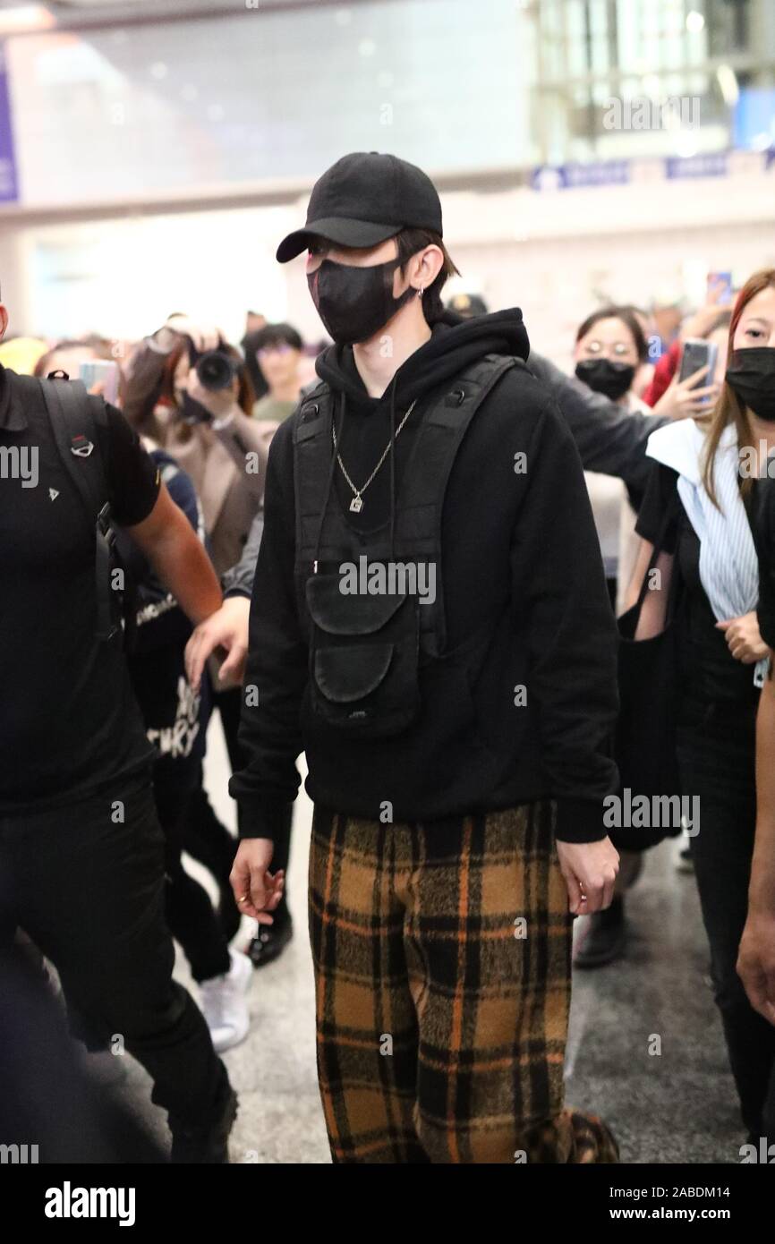 Chinese singer and rapper Cai Xukun arrives at a Beijing airport after ...