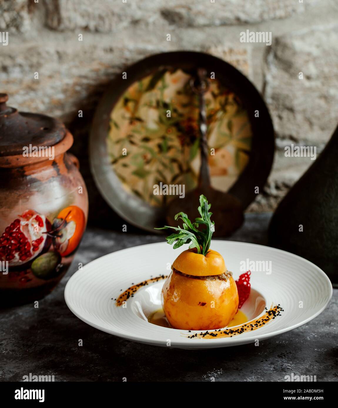 plate of quince dolma made with minced meat Stock Photo - Alamy
