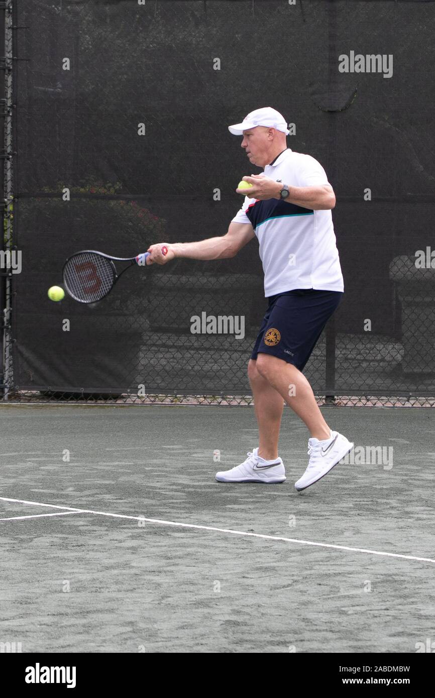 Luke Jensen playing at the Chris Evert Pro Celebrity Tennis Classic in ...