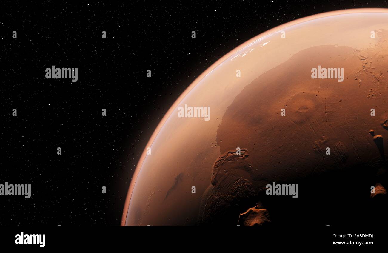 3d rendered illustration from planet mars from space Stock Photo - Alamy