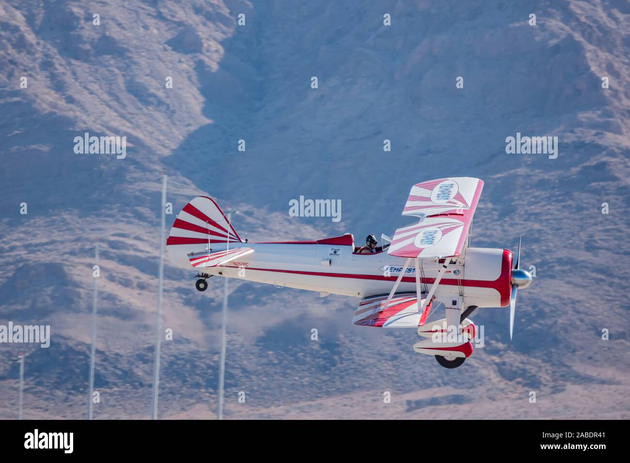 Las Vegas, NOV 17: Boeing-Stearman Model 75 demo in USAF Air show at ...