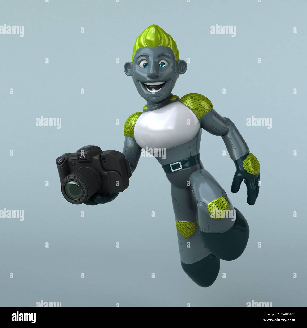 Green Robot - 3D Illustration Stock Photo - Alamy