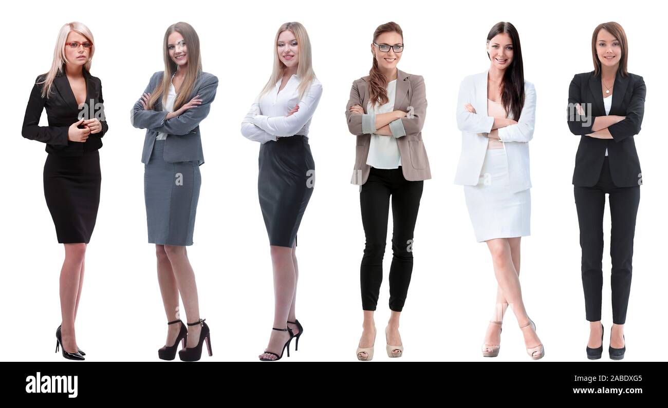 Collection of full-length portraits of young business women Stock Photo ...