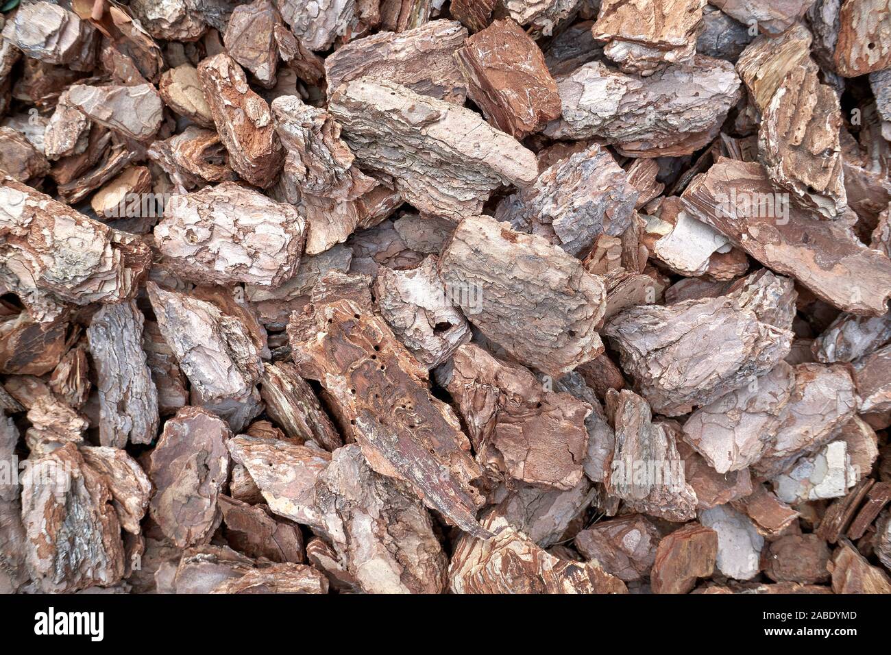 Image red brown wood bark chips texture background Stock Photo - Alamy