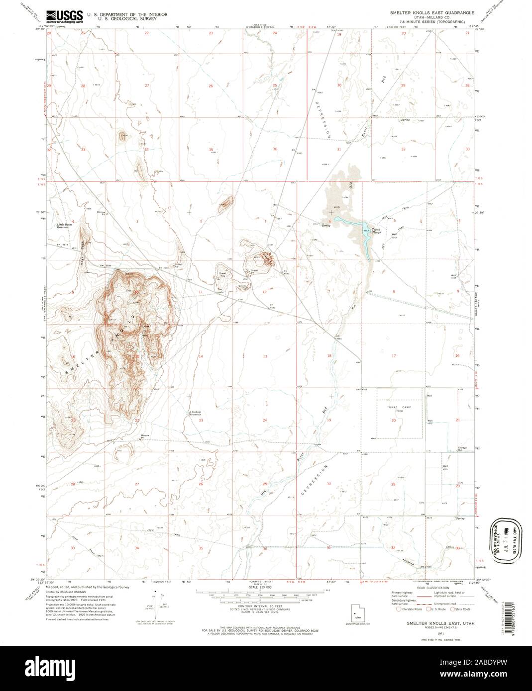 UT Smelter Knolls East 251906 1971 24000 Restoration Stock Photo - Alamy