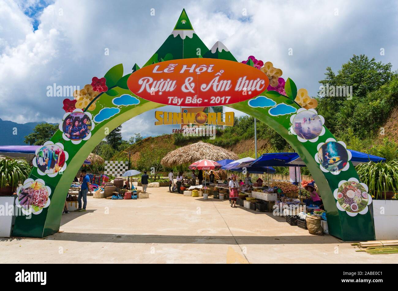 SaPa, Vietnam - August 20, 2017: Entrance gate to Fansipan Legend ...