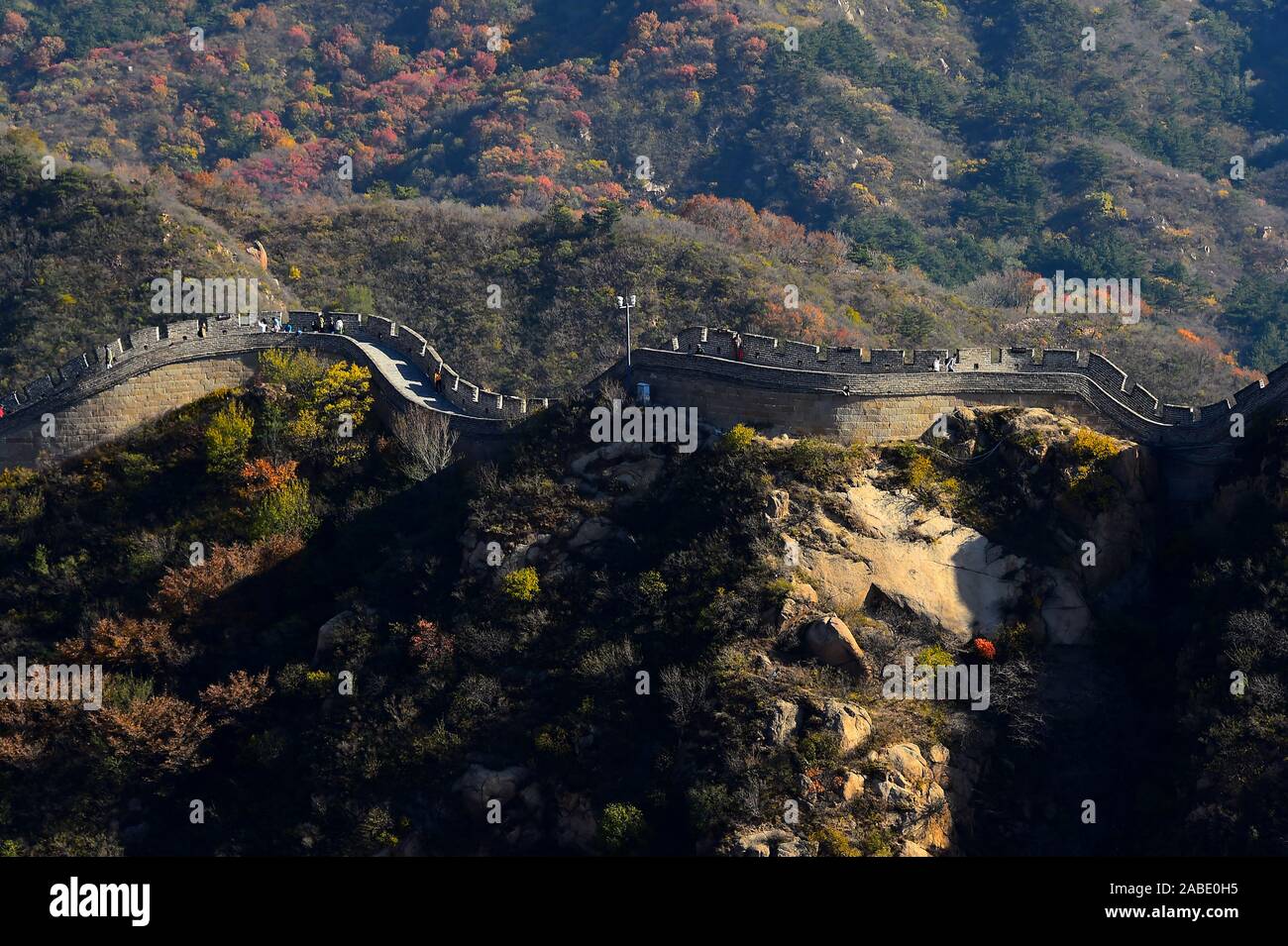 An aerial view of the Badaling Great Wall, the site of the most visited ...