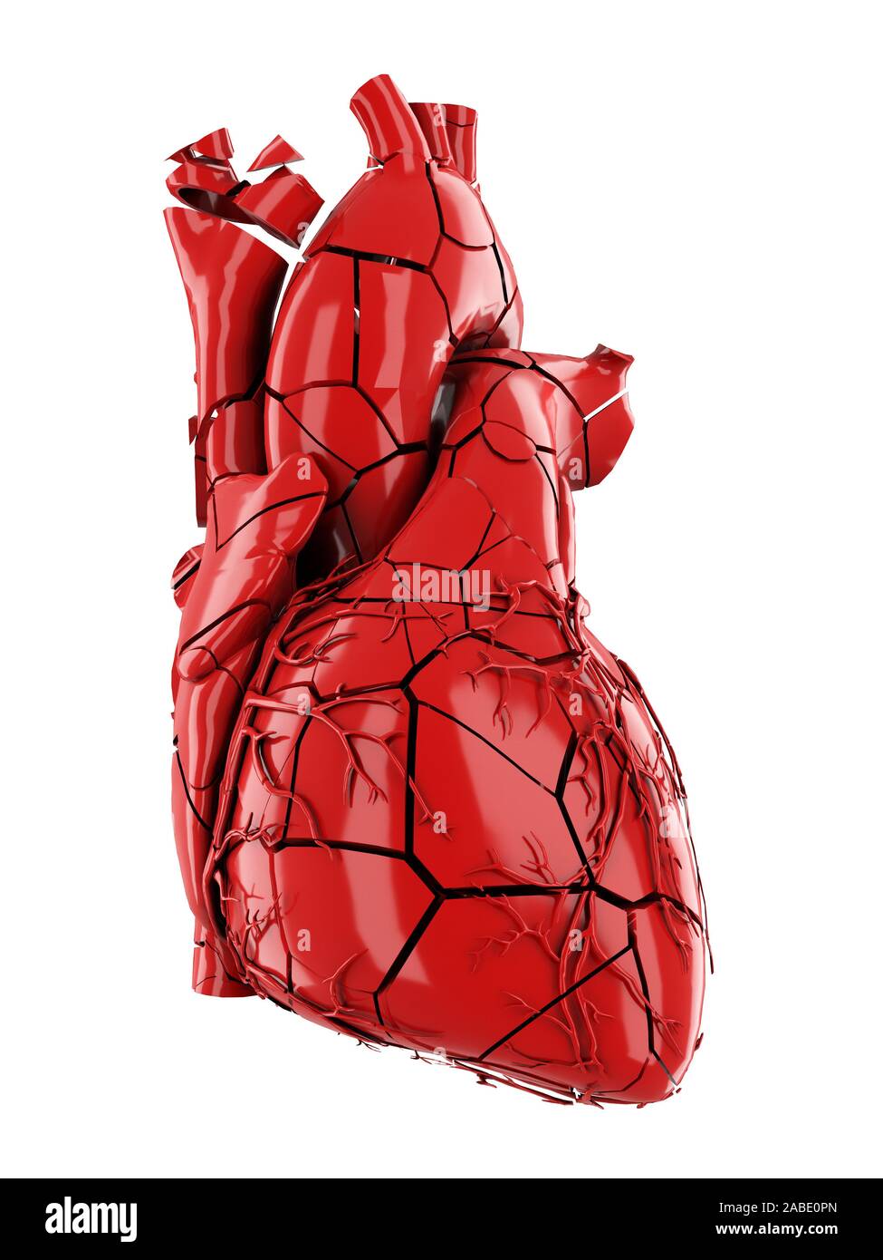 3d rendered medically accurate illustration of a broken human heart ...