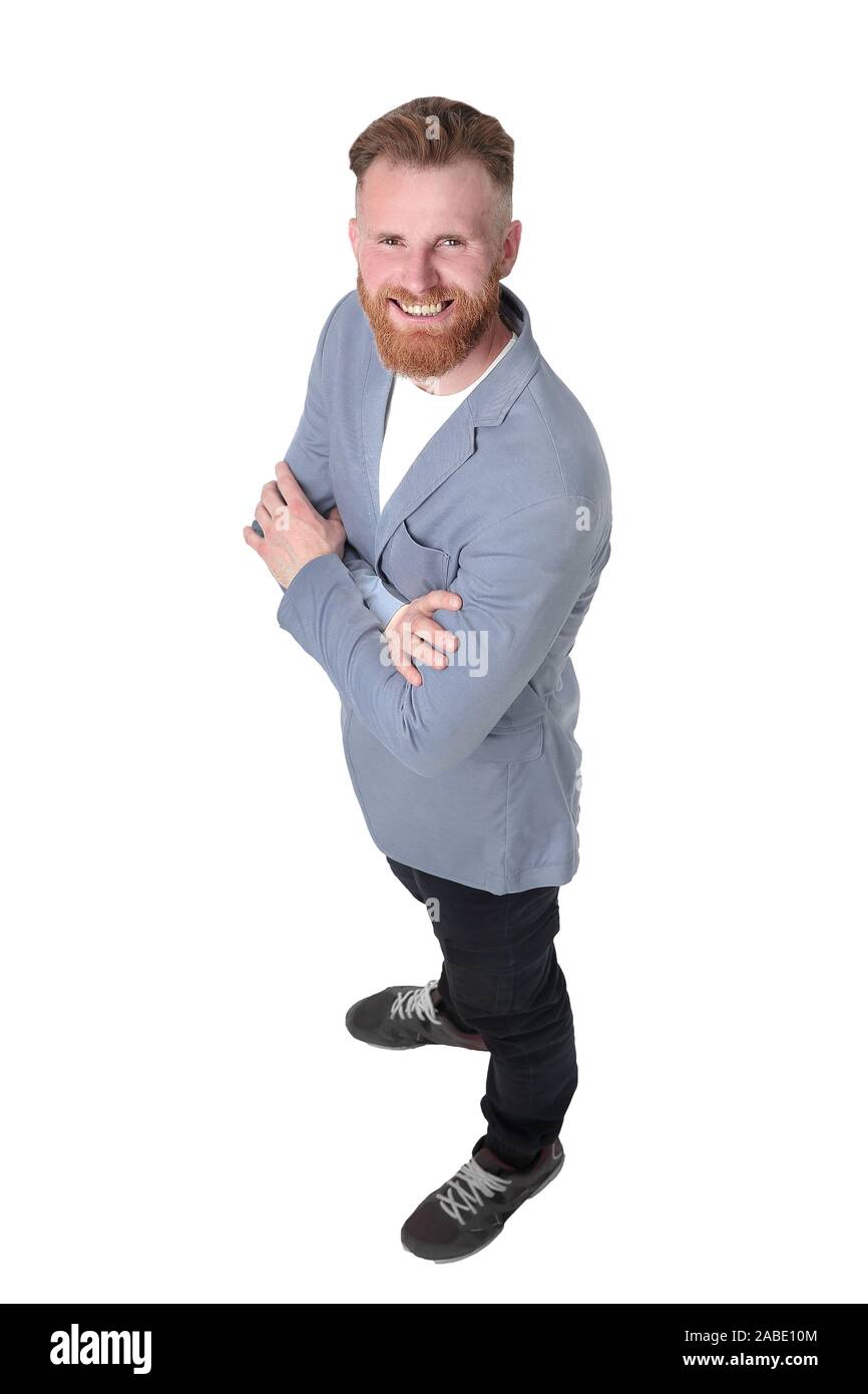 top view. smiling business man looking at the camera Stock Photo - Alamy