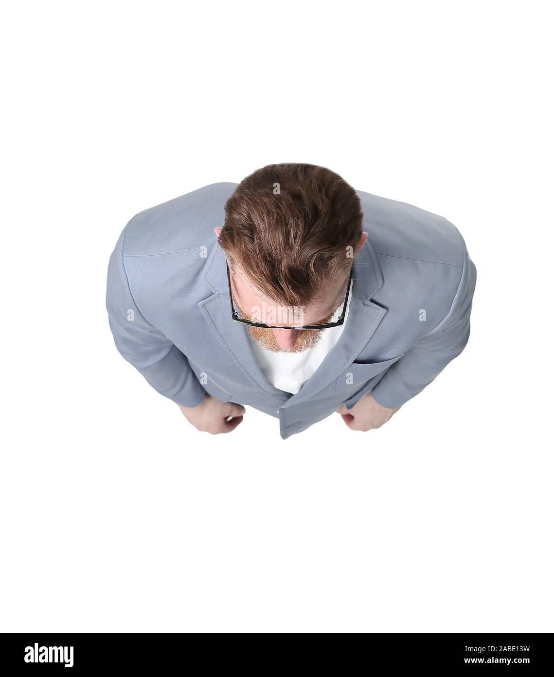 top view. confident business man looking forward Stock Photo - Alamy