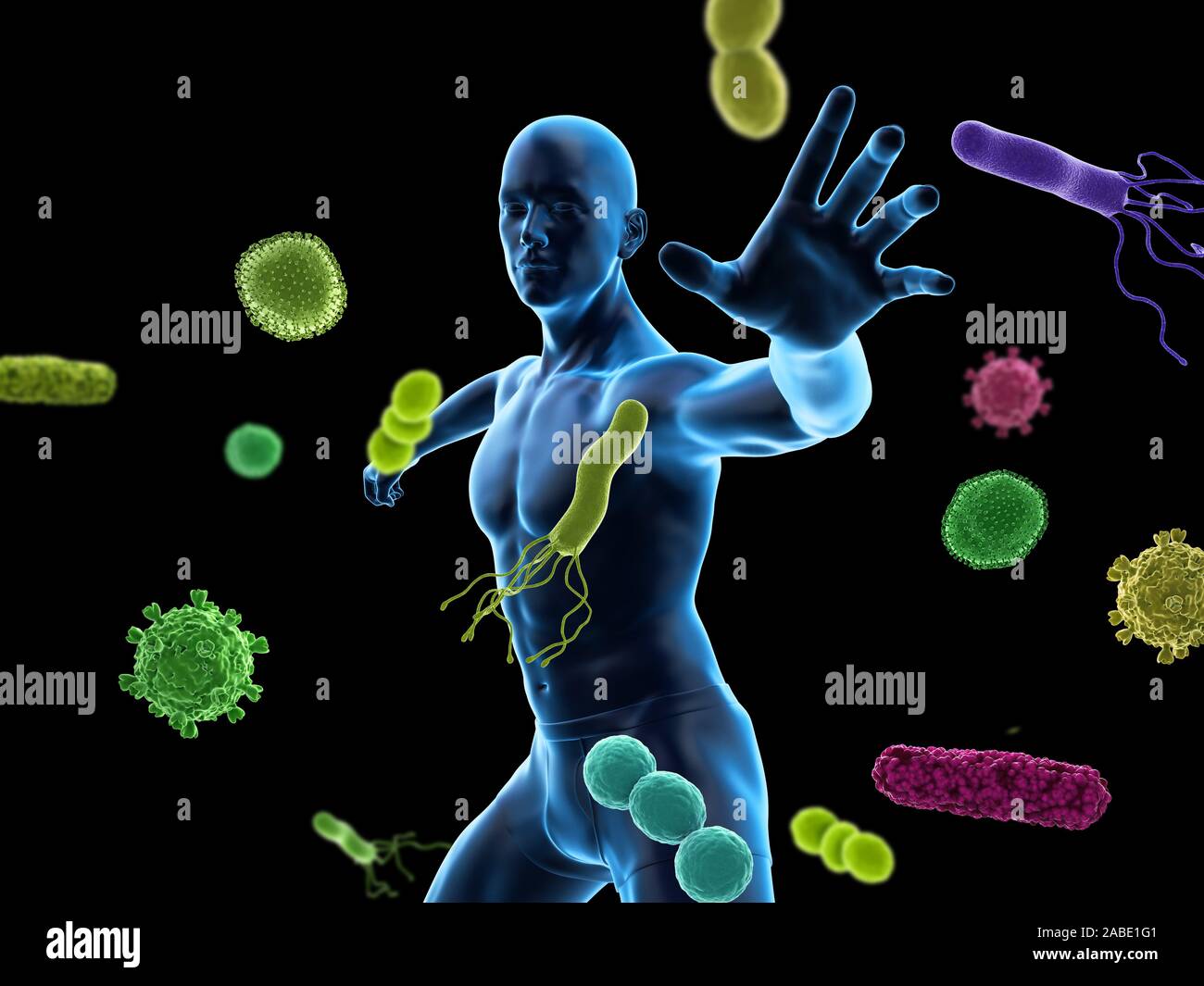 3d rendered conceptual immune defense illustration Stock Photo - Alamy