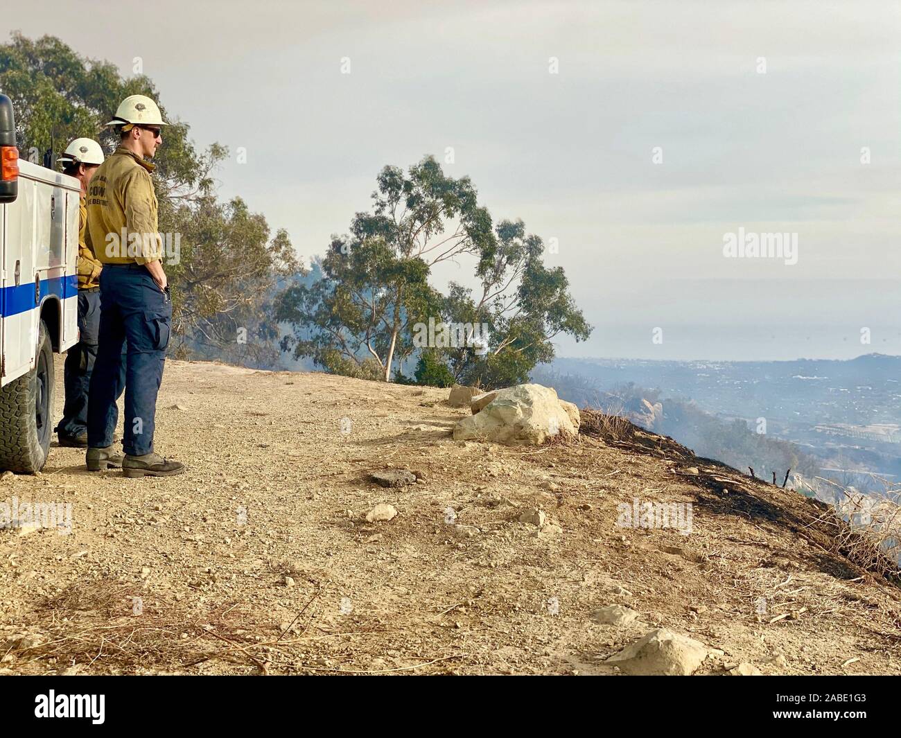 Santa Barbara, CA, USA. 26th Nov, 2019. The Cave Fire broke around 4 ...