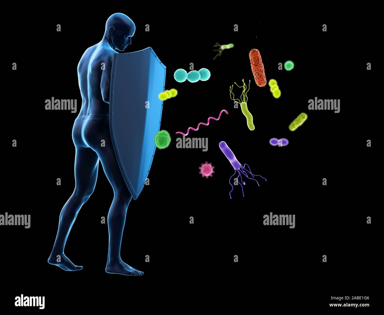 3d rendered conceptual immune defense illustration Stock Photo - Alamy