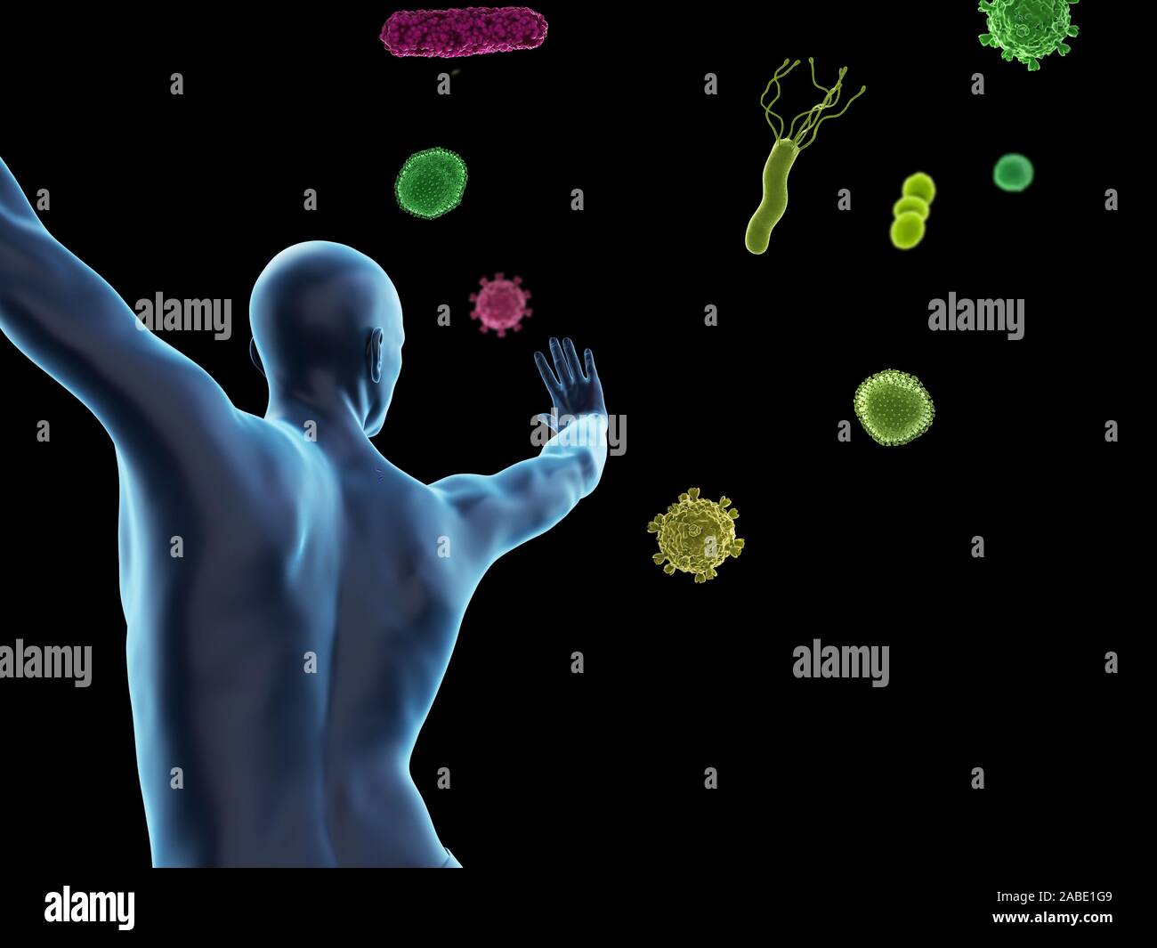 3d rendered conceptual immune defense illustration Stock Photo - Alamy