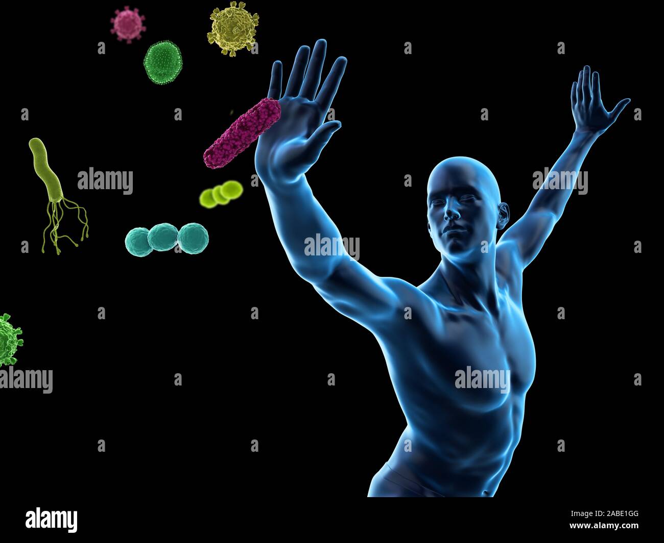 3d rendered conceptual immune defense illustration Stock Photo - Alamy