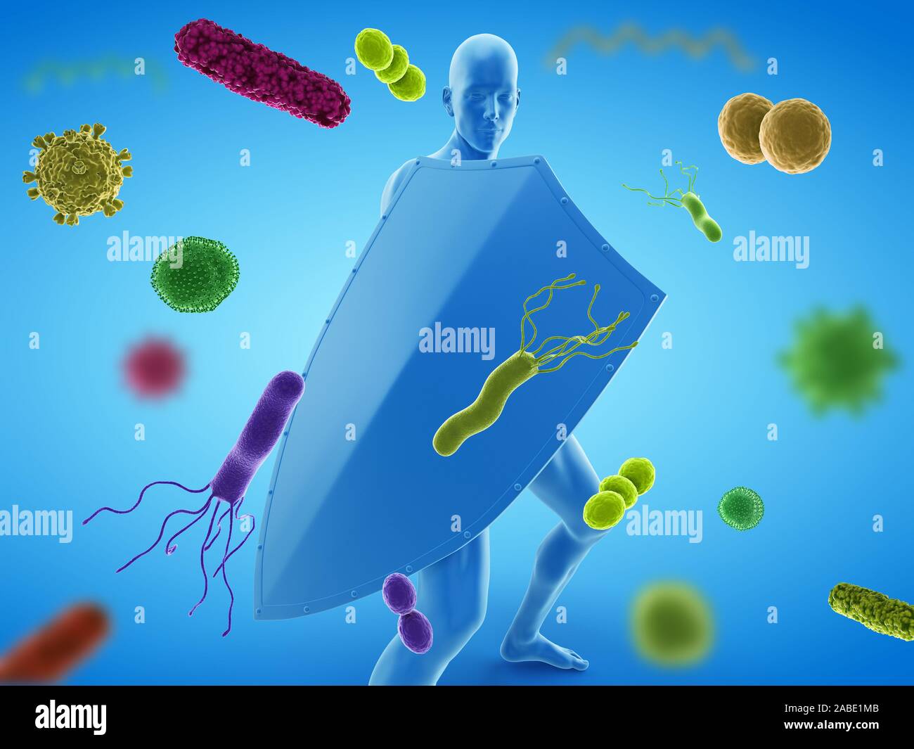 3d rendered conceptual immune defense illustration Stock Photo - Alamy
