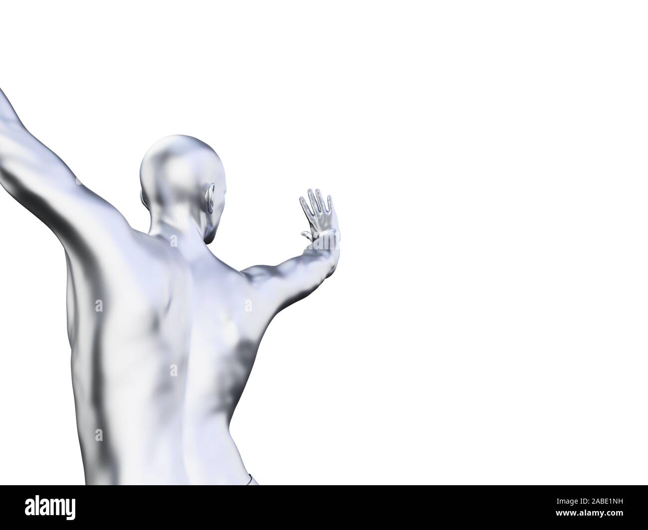 3d rendered illustration of a metal man in defensive pose Stock Photo ...