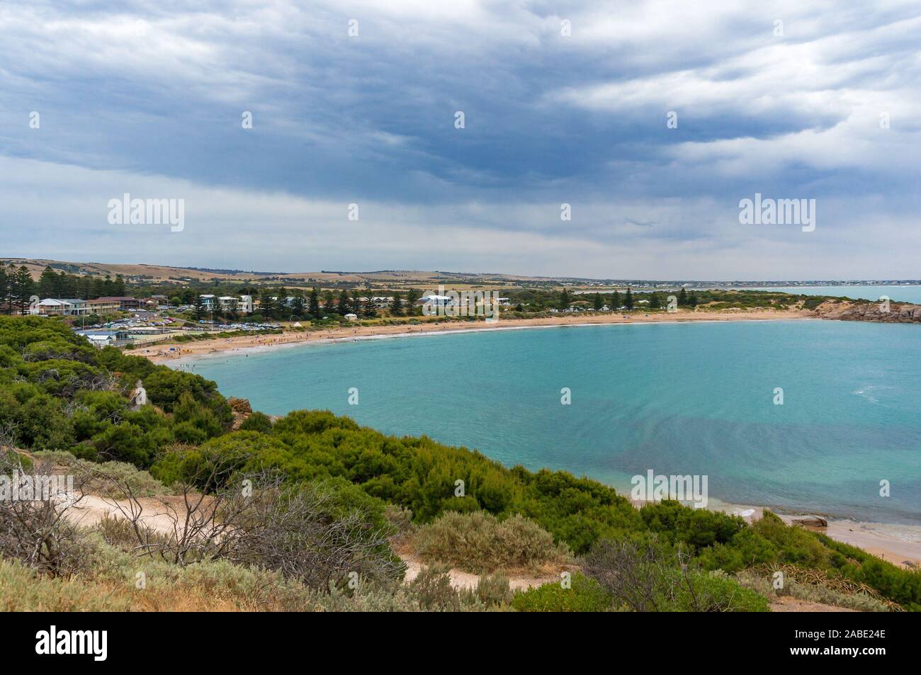 Seascape landscape of tropical beach and coastline. Horseshoe Bay, Port ...
