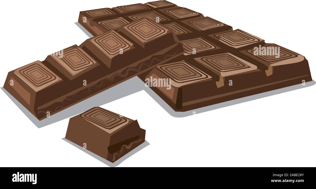 illustration of dark chocolate pieces Stock Vector Image & Art - Alamy