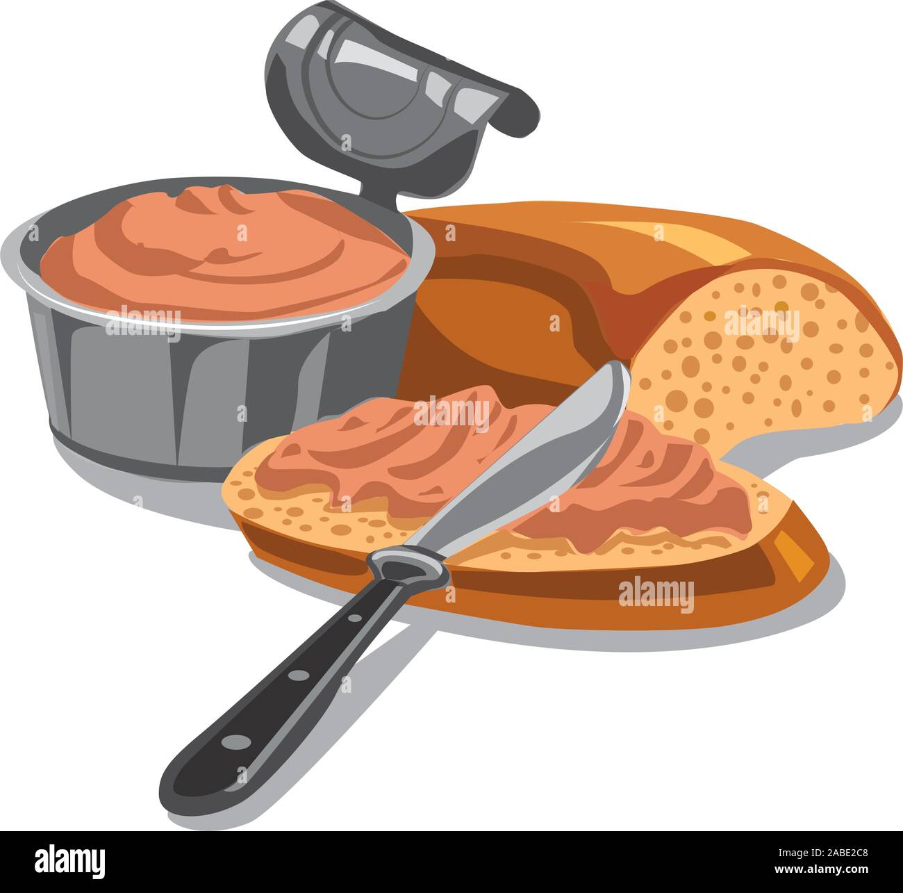 Chicken liver toast Stock Vector Images - Alamy