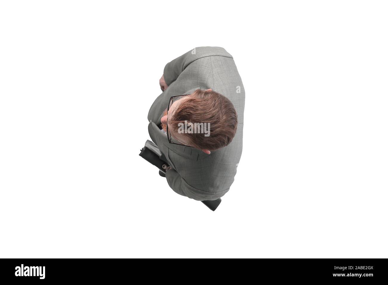 top view. successful businessman looking somewhere ahead Stock Photo ...