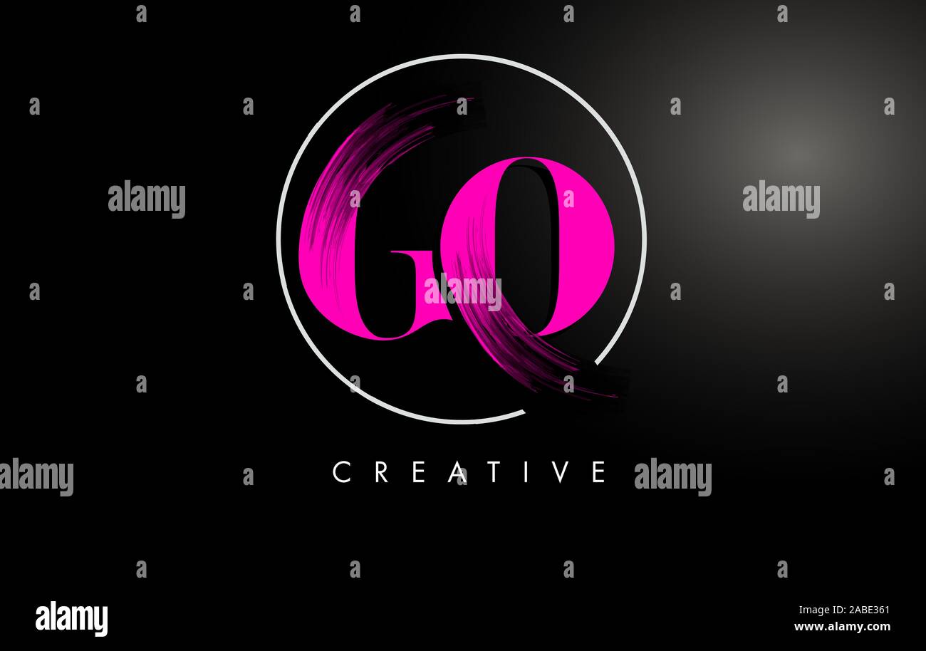 Pink GO Brush Stroke Letter Logo Design. Pink Paint Logo Leters Icon ...