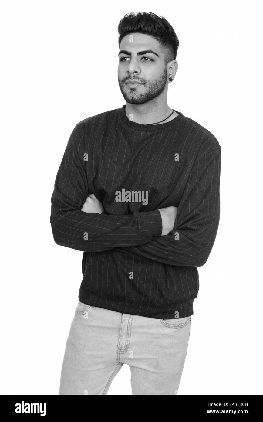 Attractive man indian one person Black and White Stock Photos & Images ...