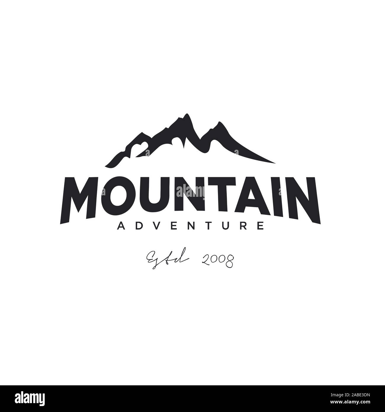 Vintage Hand Drawn Retro Mountain logo design Stock Vector Image & Art ...