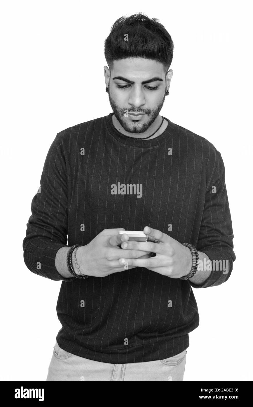 Attractive man indian one person Black and White Stock Photos & Images ...