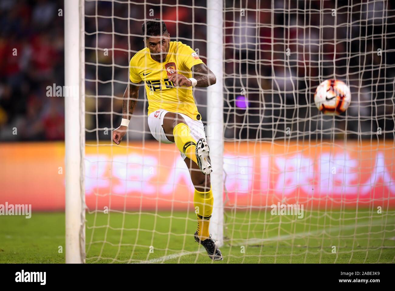 Brazilian football player Paulinho of Guangzhou Evergrande Taobao F.C ...