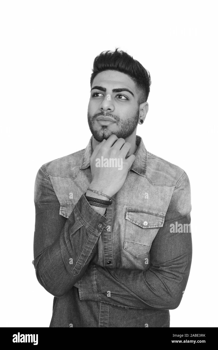 Indian man thinking Black and White Stock Photos & Images - Alamy