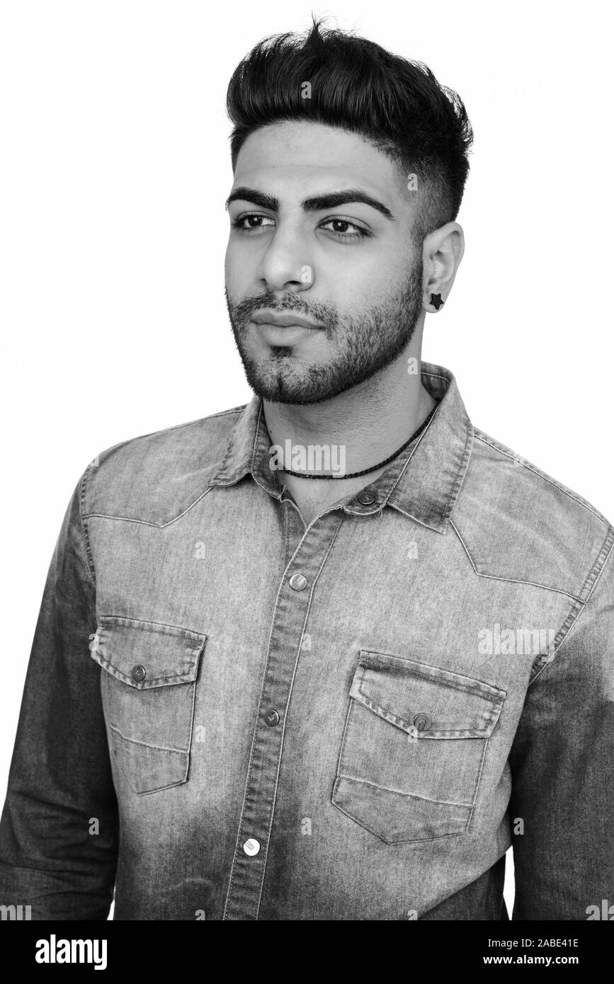 Attractive man indian one person Black and White Stock Photos & Images ...